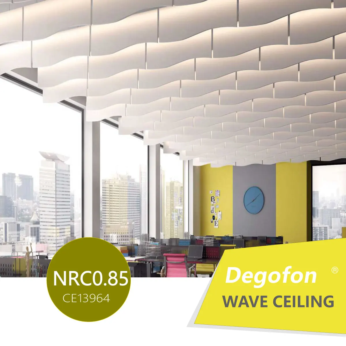 Professional Acoustic Line Wave Ceiling Baffles for Partition Hallway ...