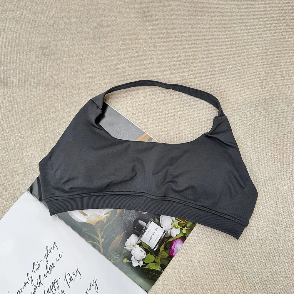 High Quality Halter Neck Strap Crop Top With Built in Shelf Solid ...