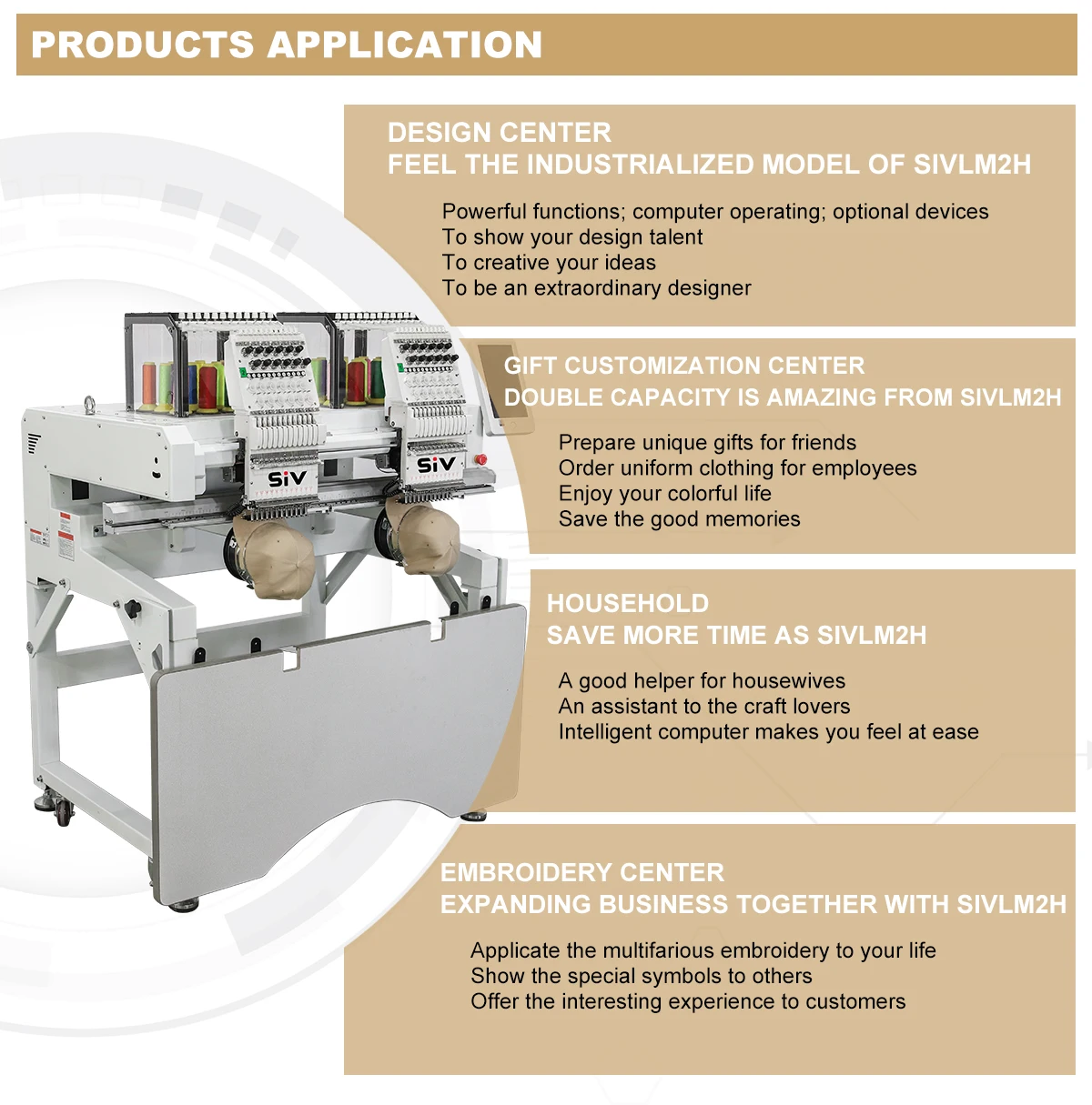 High Speed 2 Heads Embroidery Machine Computer Flat Embroidery Machine ...