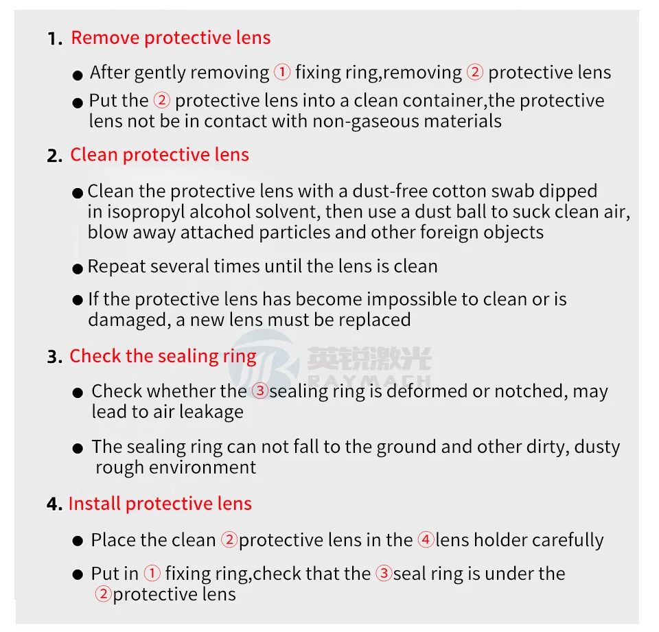 Raymach DNE Fiber Hans Laser Cutting Head Protective Lens 42*4mm ...