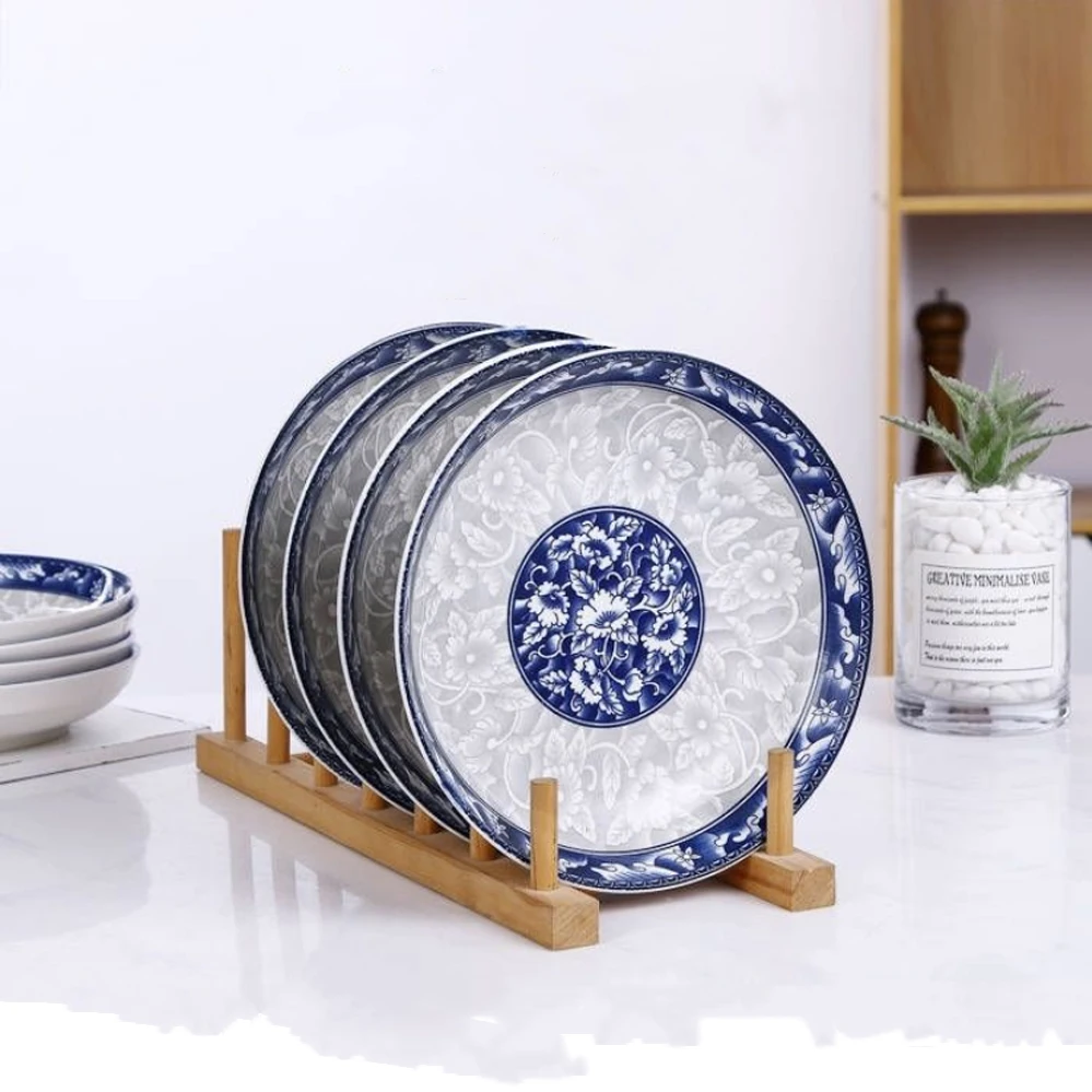 White/blue Asian Chinese Melamine Dinnerware - Sustainable & Stylish