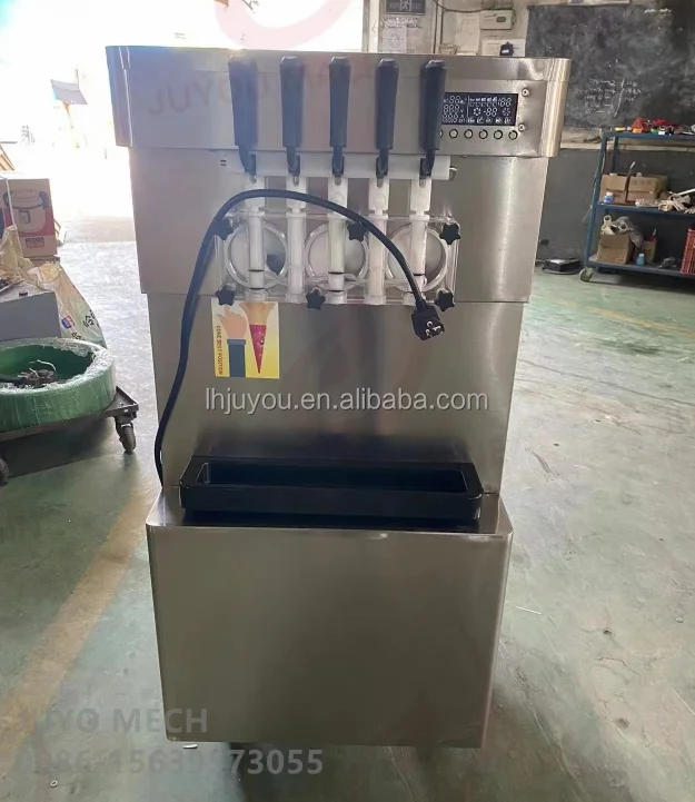 5 Flavor Soft Ice Cream Machine Softy Sundae Ice Cream Machine High ...