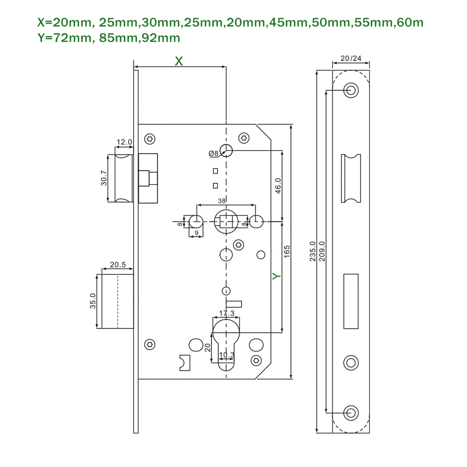 CE Europrofile Door Handle Lock Security Door Locks Customized Size ...
