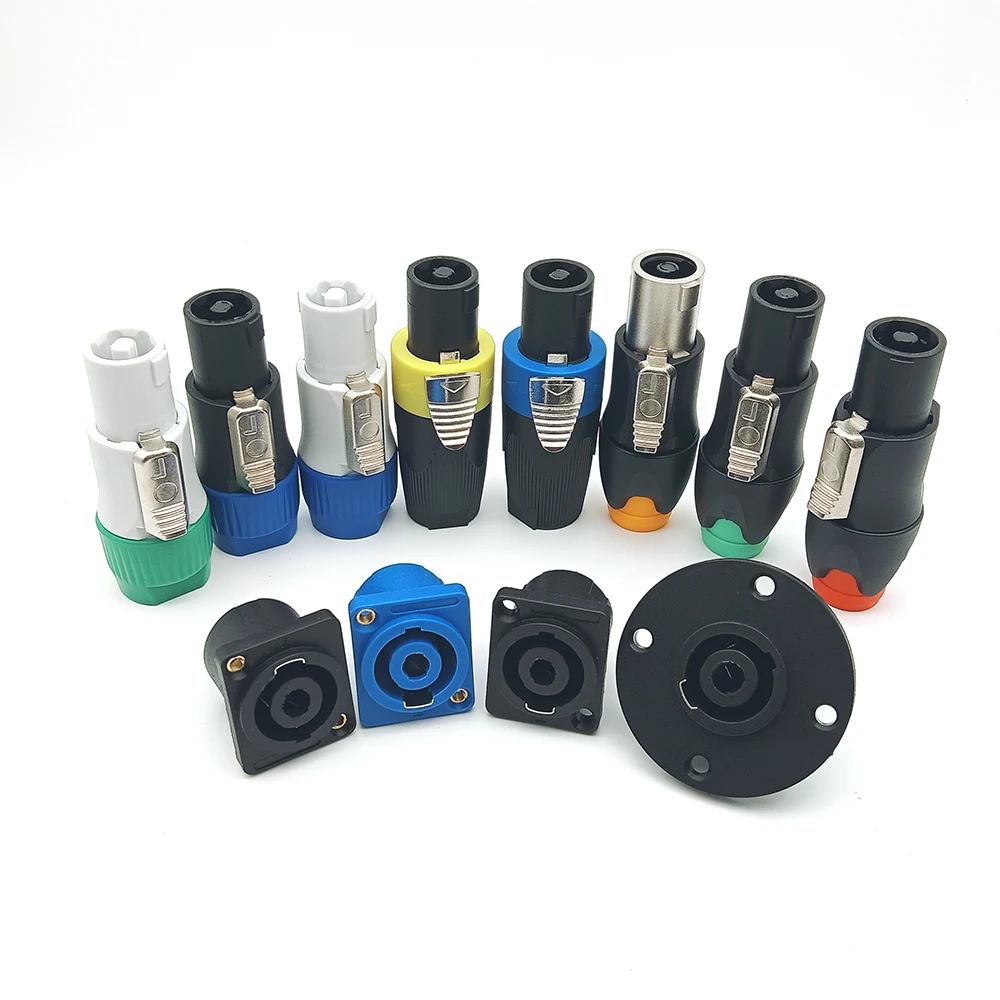 Professional 4-Core XLR Connector Stage Speaker Cannon Adapter Audio ...