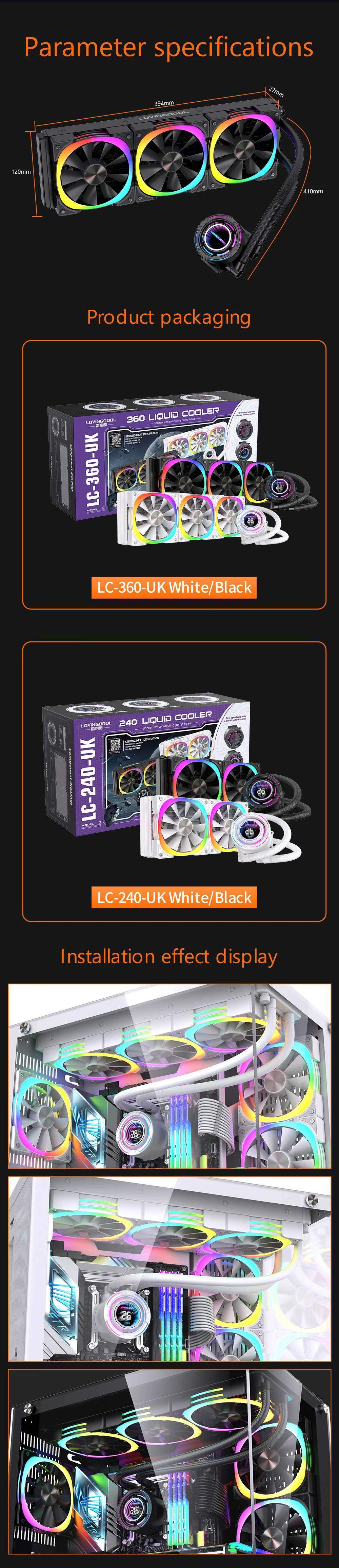 Lovingcool 360mm ARGB AIO CPU Water Cooler for AM5/LGA 2011