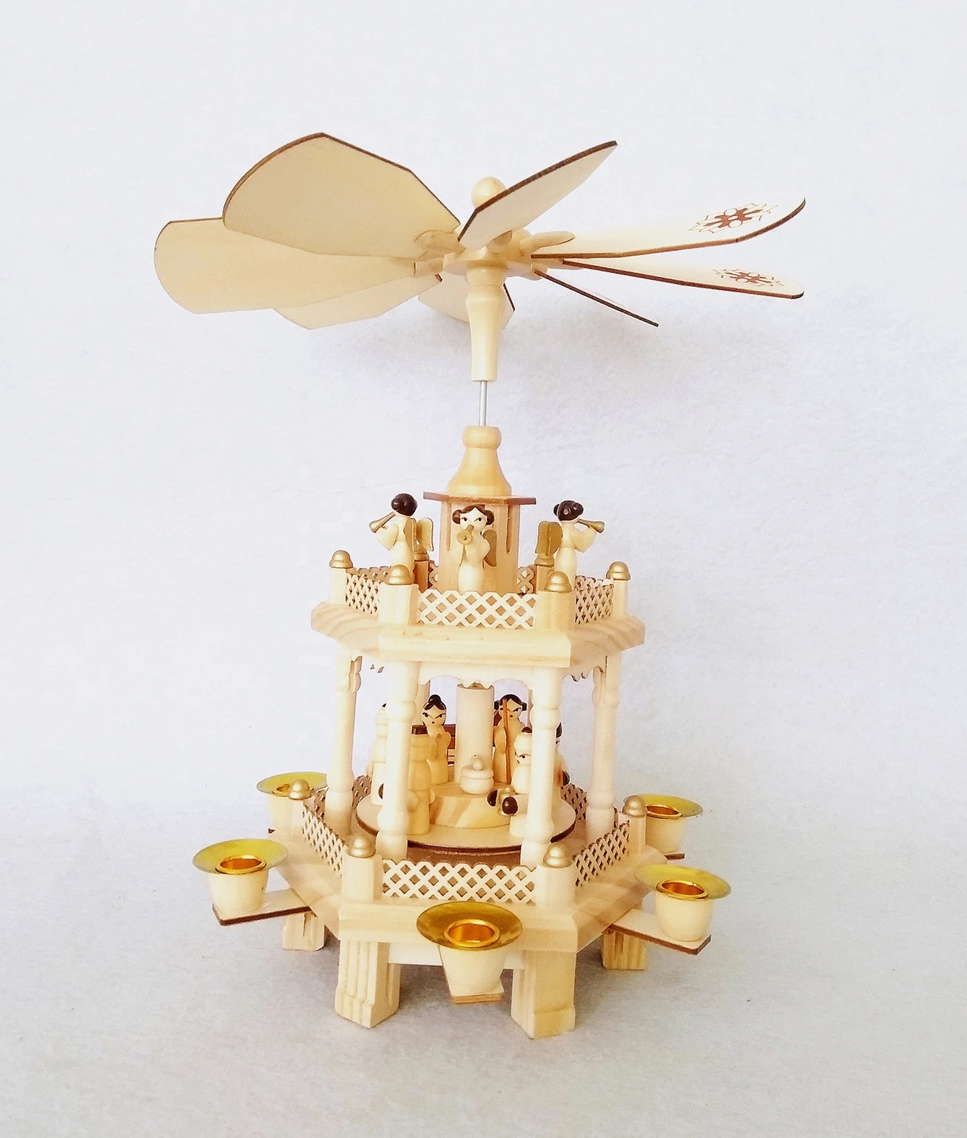 German Christmas natural nativity candle pyramid for holiday decoration ...