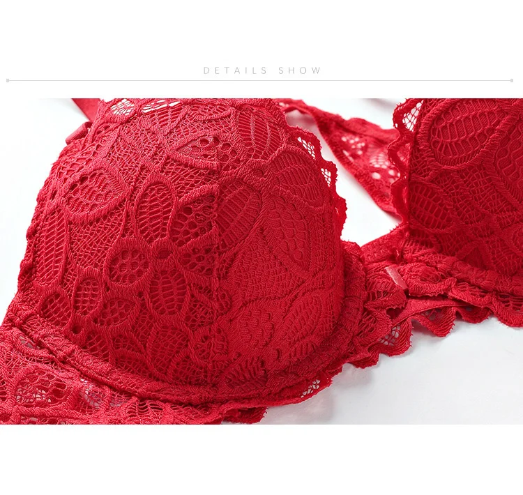 New French Style Sexy Lace Red Push Up Buckled Front And Y-line Beauty ...
