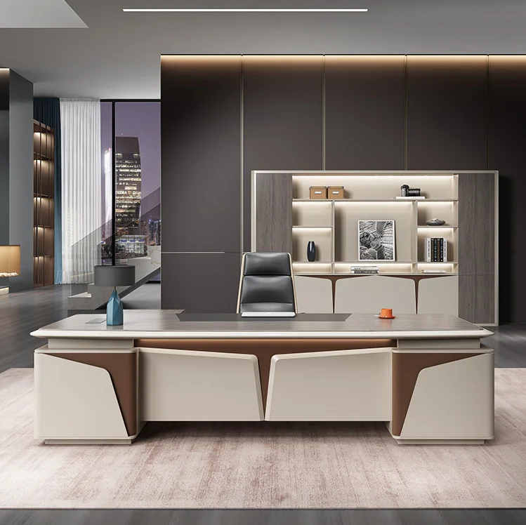 Executive Luxury CEO Modern Office Table - Convertible & Extendable