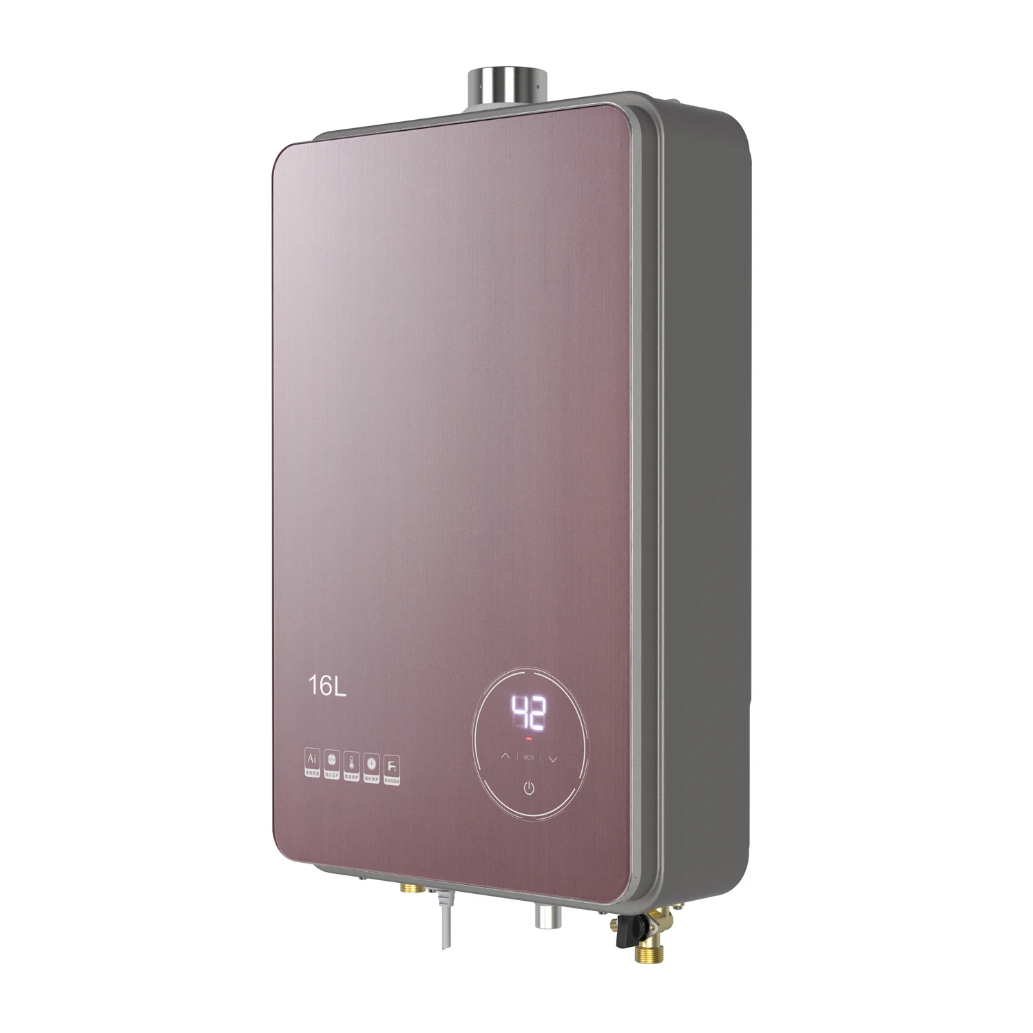 16L Tankless Gas Geyser Instantaneous Hot Water Heater Copper Heat ...