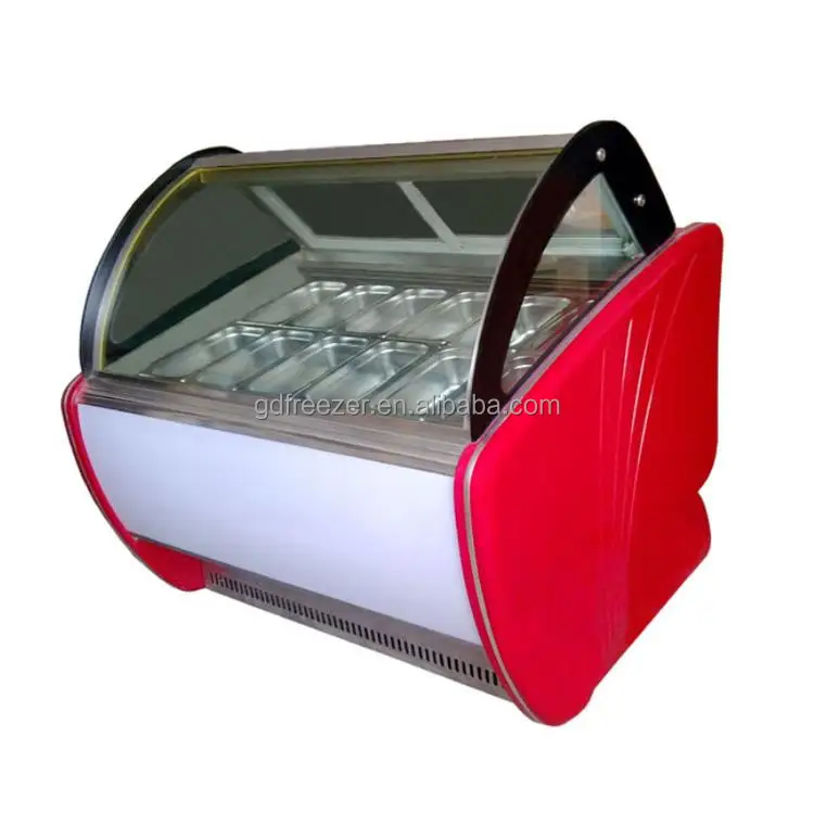 Economic Ice Cream Gelato Showcase - 24 Pan Display Freezer