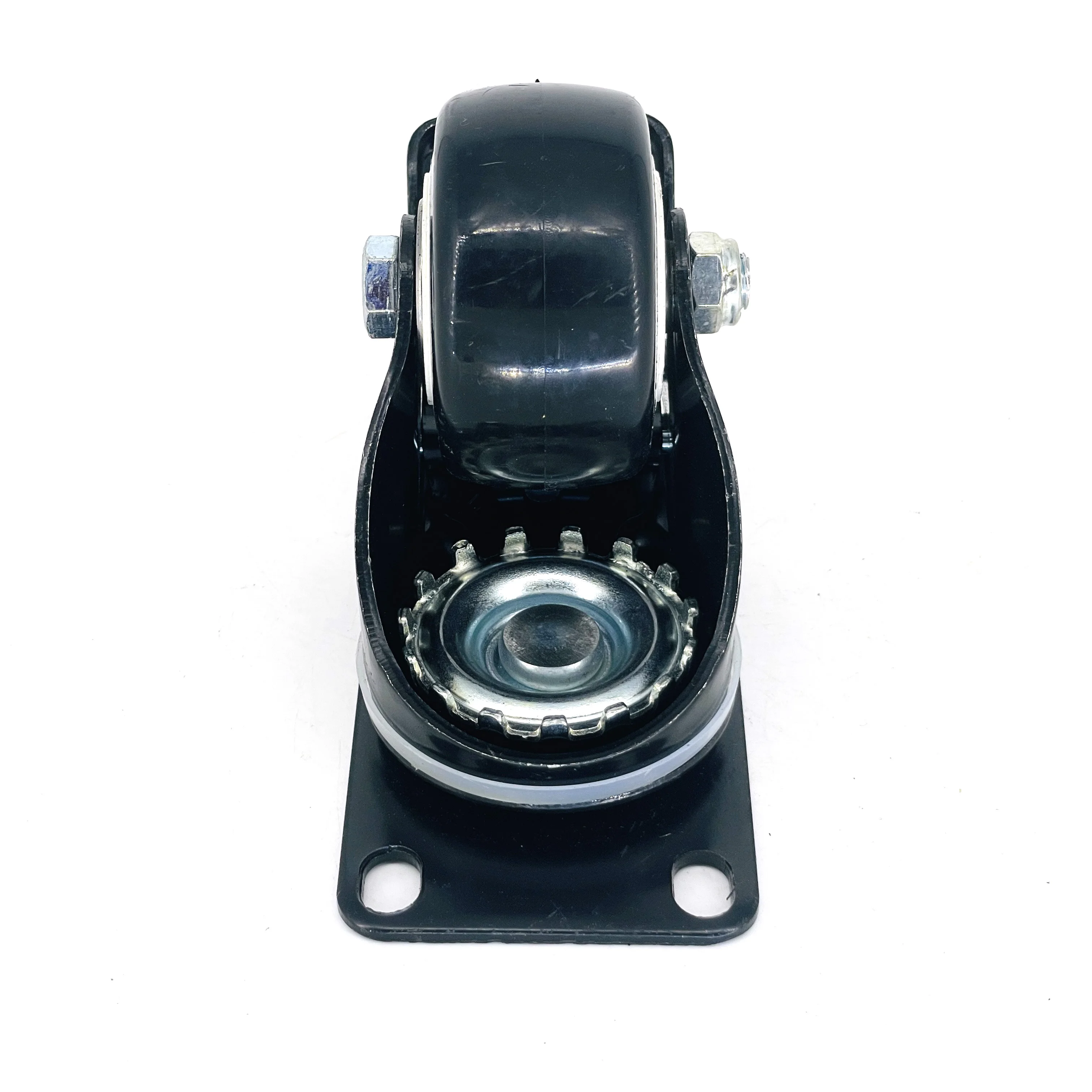 U-Shaped Side Mount Casters with Brake TPR Rubber Mute Solid Wheel for ...