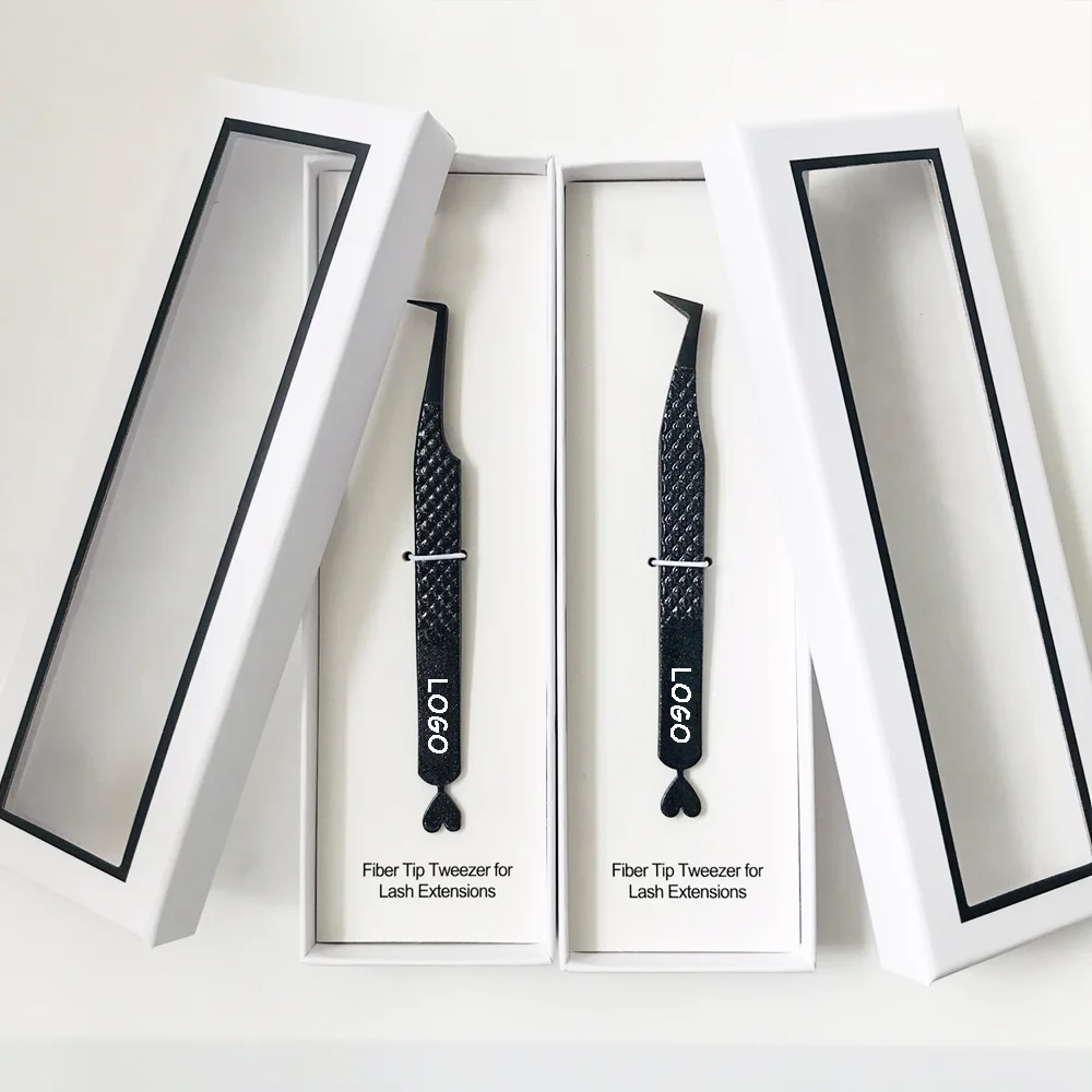Private Label Wholesale Best Selling Volume Eyelash Tweezers Fiber Tip ...