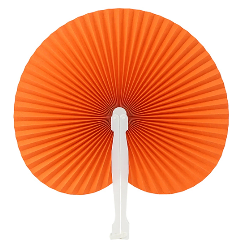 Round Shaped Accordion Folding Handheld Paper Hand Fans