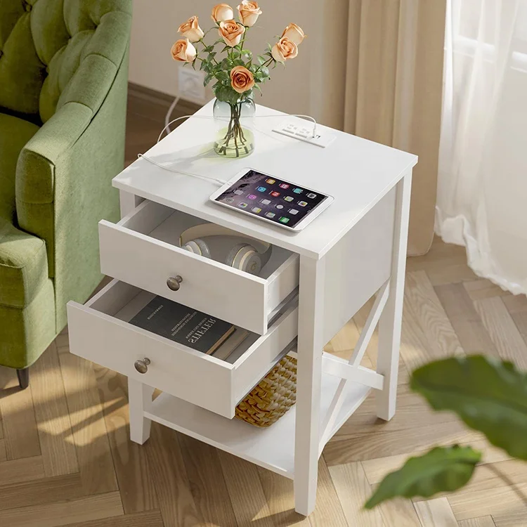 Modern Living Room Bedroom Wood Sofa Nesting Side End Table With ...