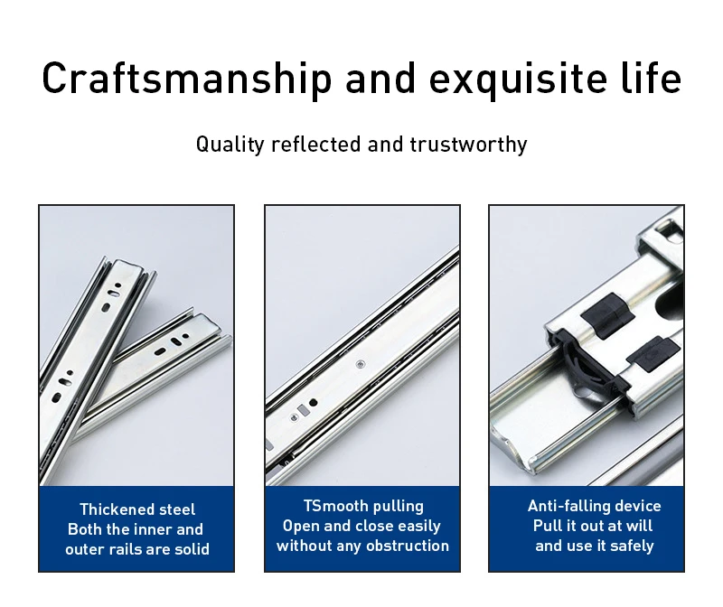 Cheap Full Extension Drawer Slide Rail Telescopic Heavy Duty Table Cold ...