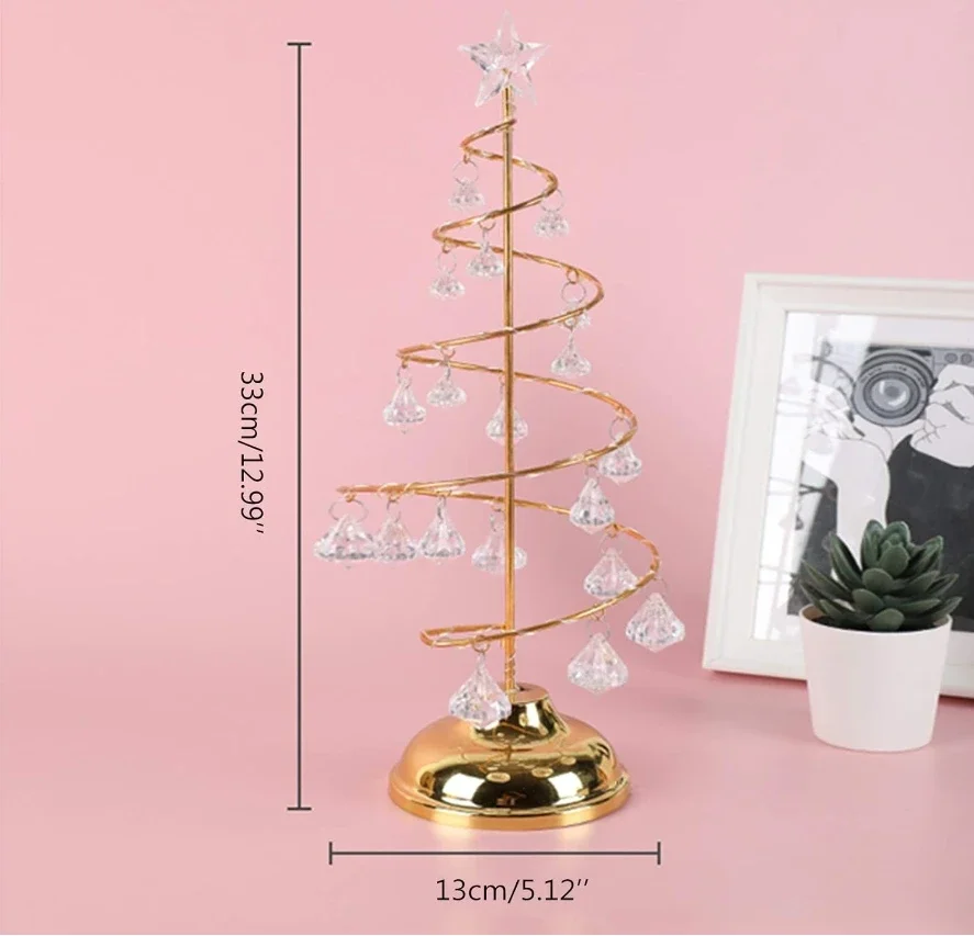 L 13'' Glittering Fairy Star Spiral Night Light Led Desktop Christmas ...