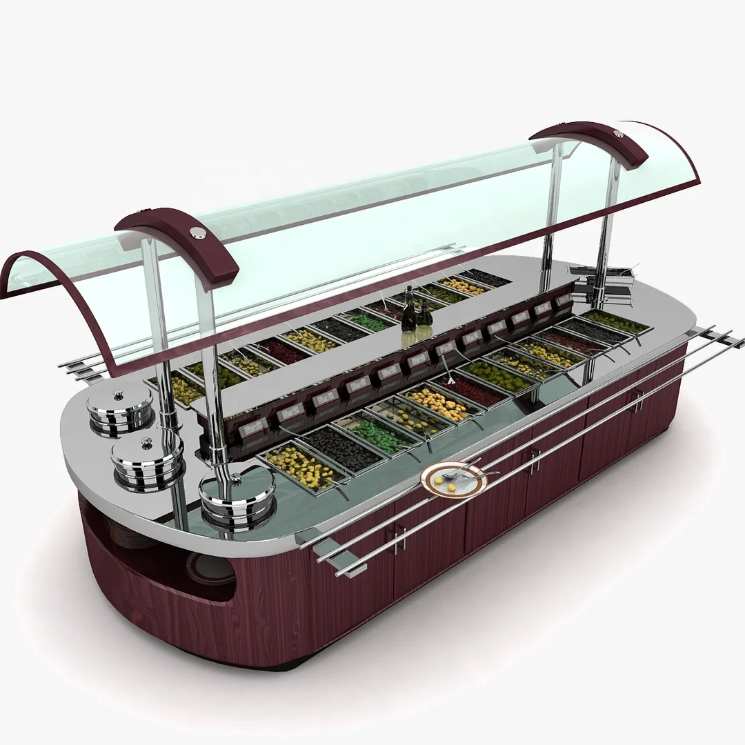Wooden Buffet Counter Hot Self Service Table Customized Buffet ...