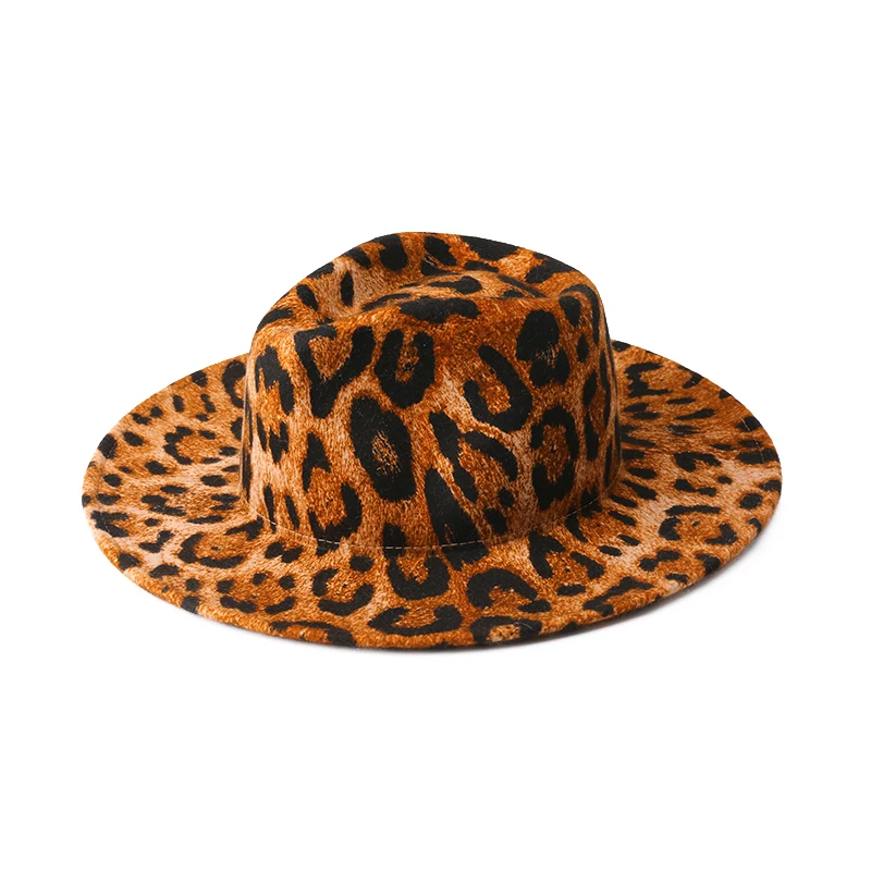 Custom Zebra Print Classical Design Wide Brim Leopard Print Fedora Hat ...
