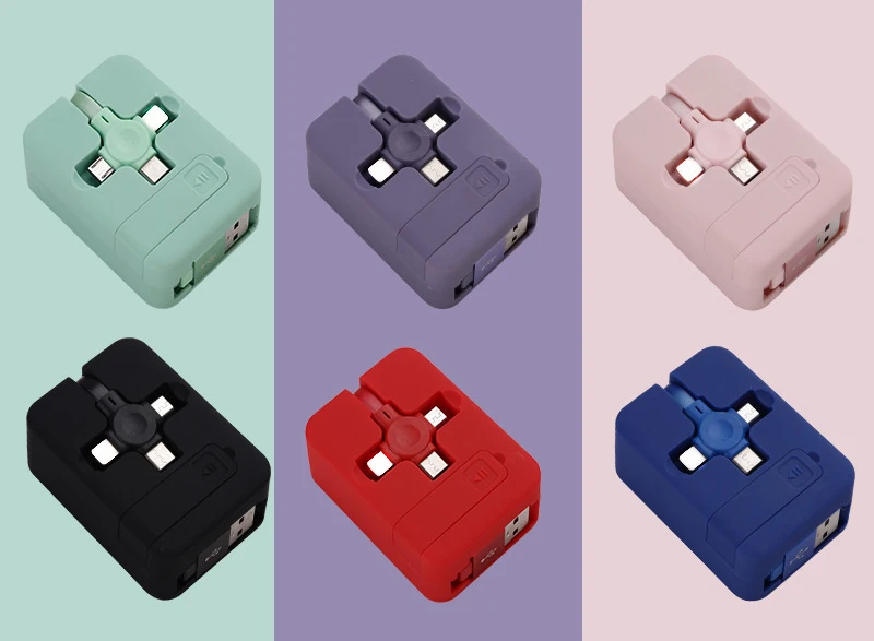 Promotion Custom Logo Macaroon Retractable Cable Portable 3 In 1 ...