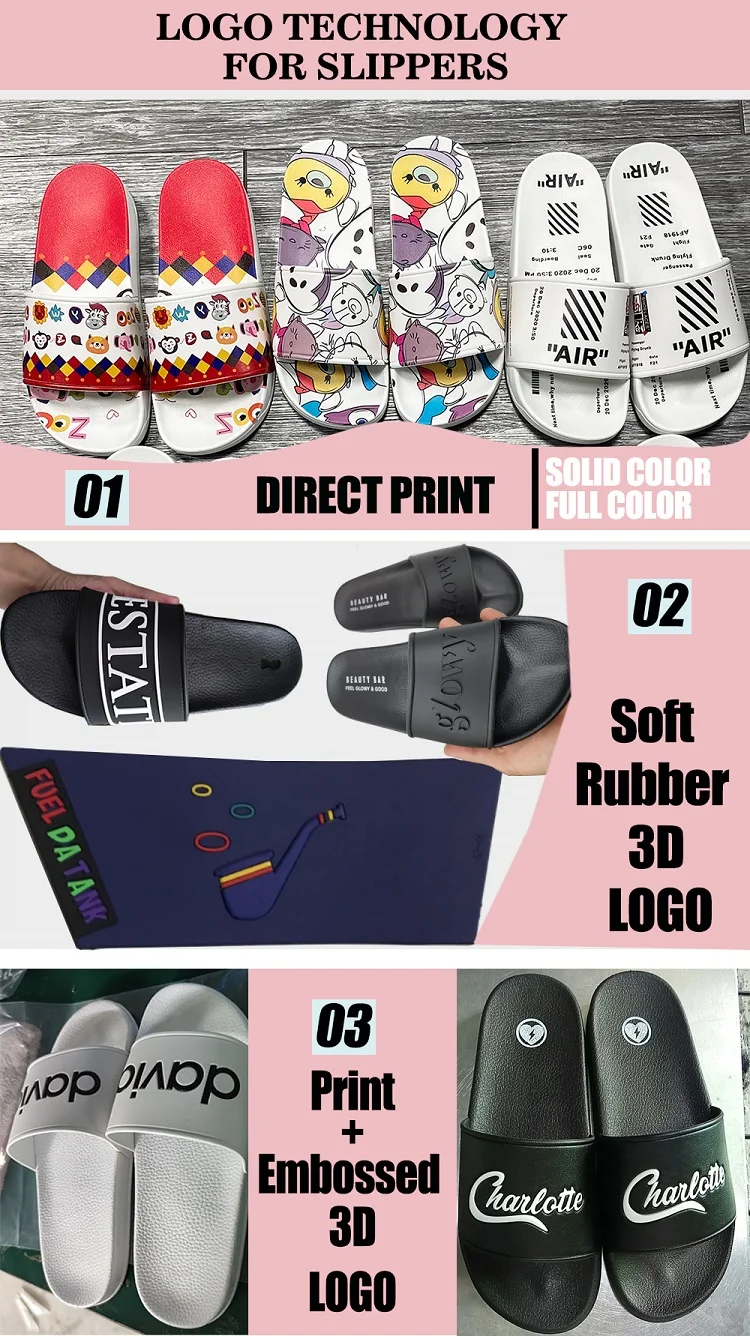 Summer Men Custom Slides Slippers Platform Custom Slippers Logo Custom ...