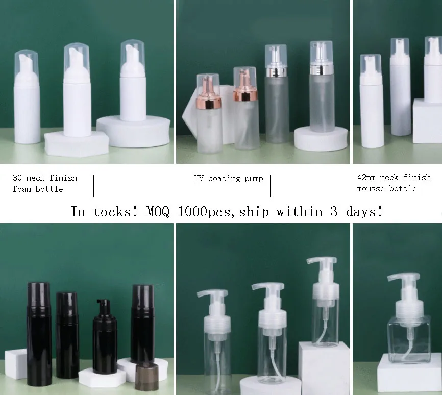 60ml 100ml 120ml 150ml 200ml Pink Plastic Bottle Foam Pump Mousse ...