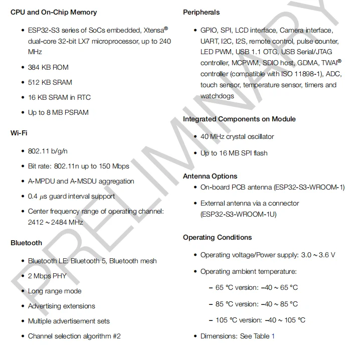 Esp32-s3 Esp32s3wroom Esp32-s3-wroom-1u Ipex Antenna Wifi Module For ...