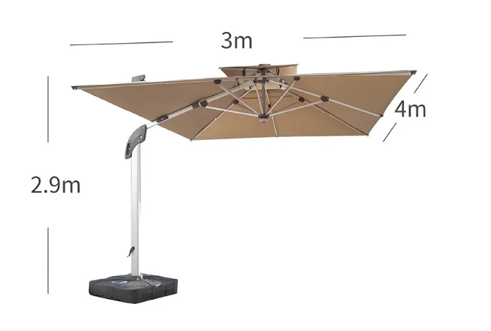 Parks Public Green Spaces Solar Powered Umbrella for Gardens Barbecue ...