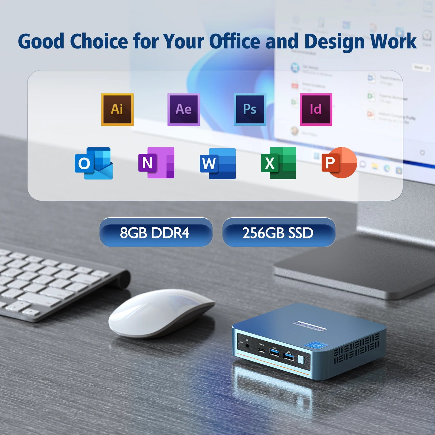 Peladn Mini Pc Cpu Intel N100 Processor Mini Pc Wifi 5.0 Bt4.2 Ddr4 ...