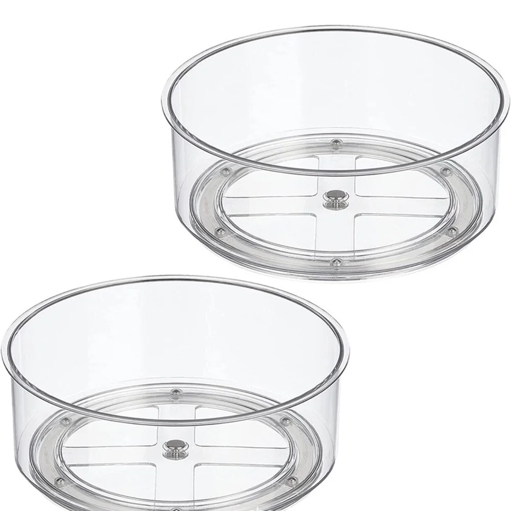 Cabinets Pantry Countertops Spinning Organizer Clear Plastic Round Lazy ...