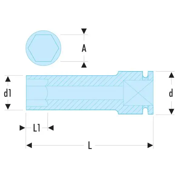 FACOM - NSD.30L 1/2'' drive metric long-reach metric 12-point impact ...