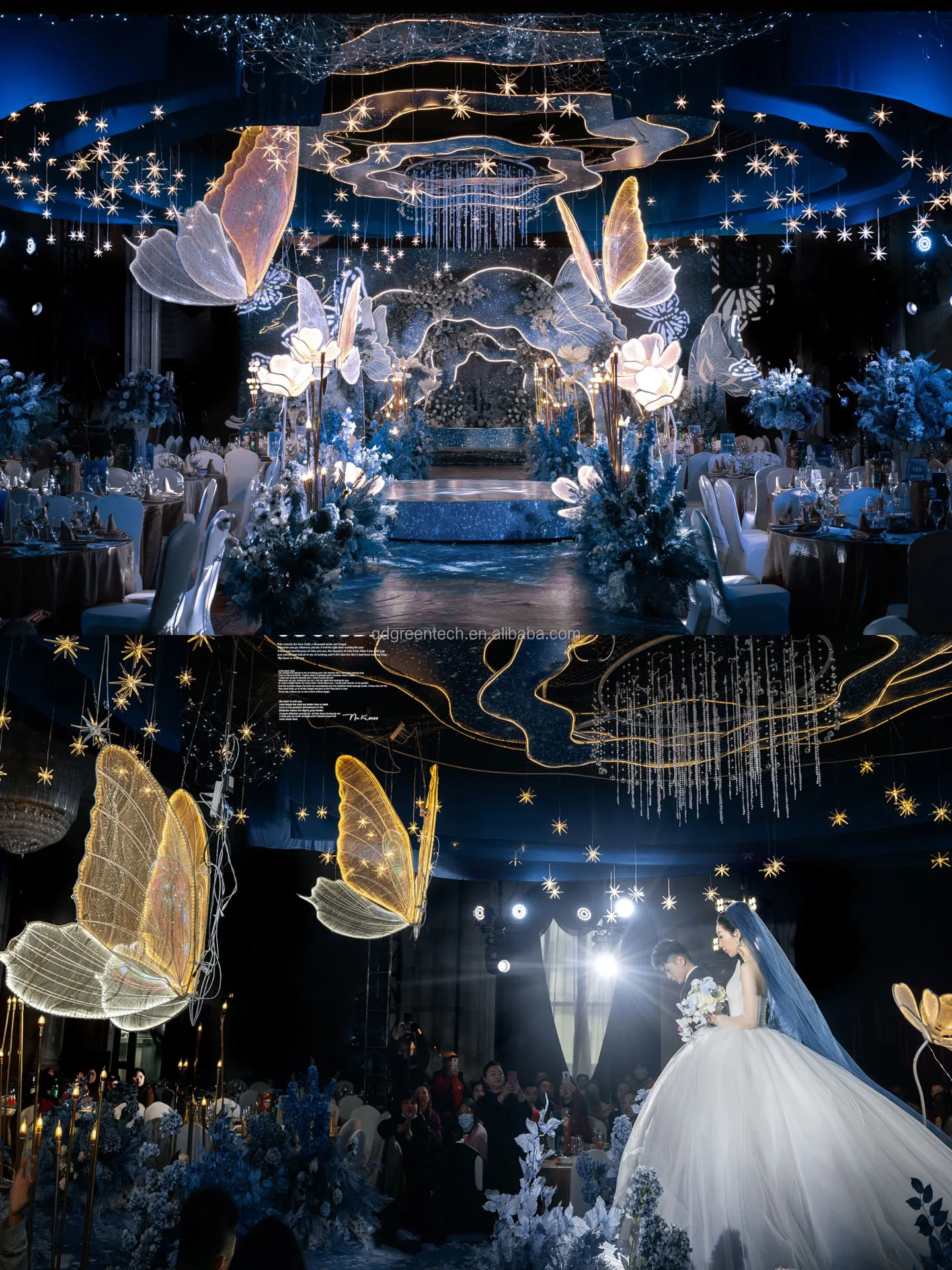 Led Butterfly Wedding Background Decorative Props Luminous Butterfly ...