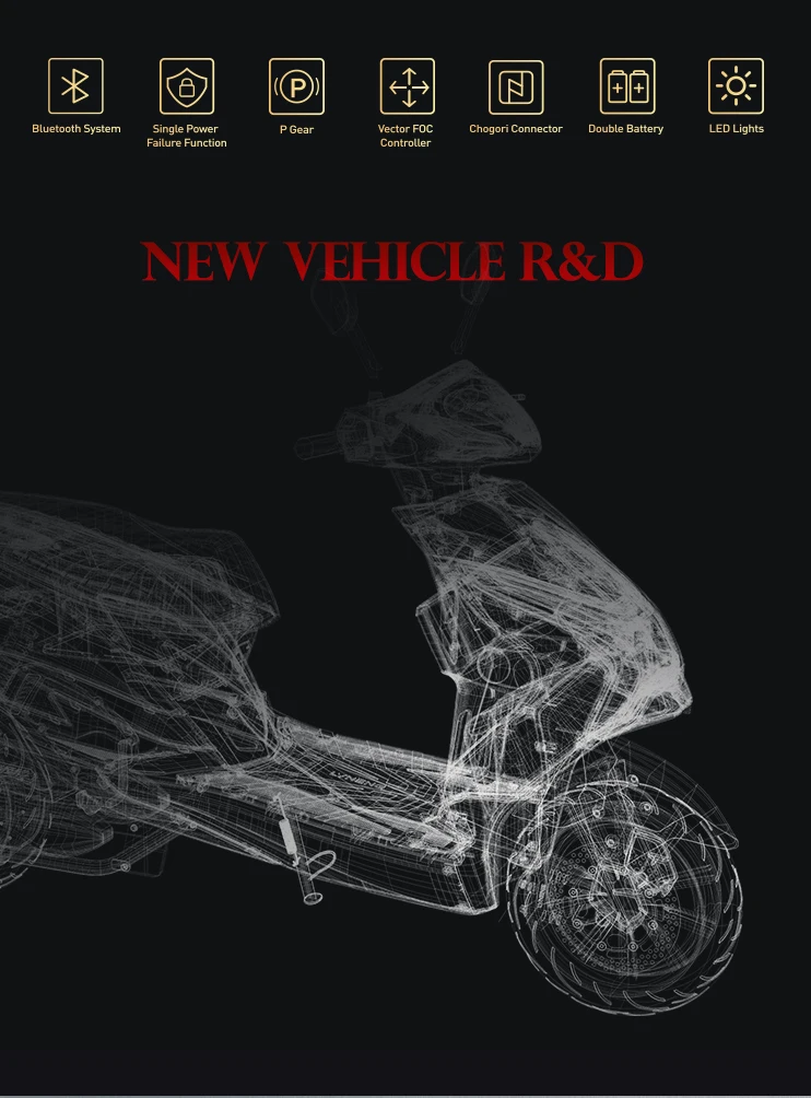 Cool Fashion Outlook Electrical Motorcycle With Double Lithium ...