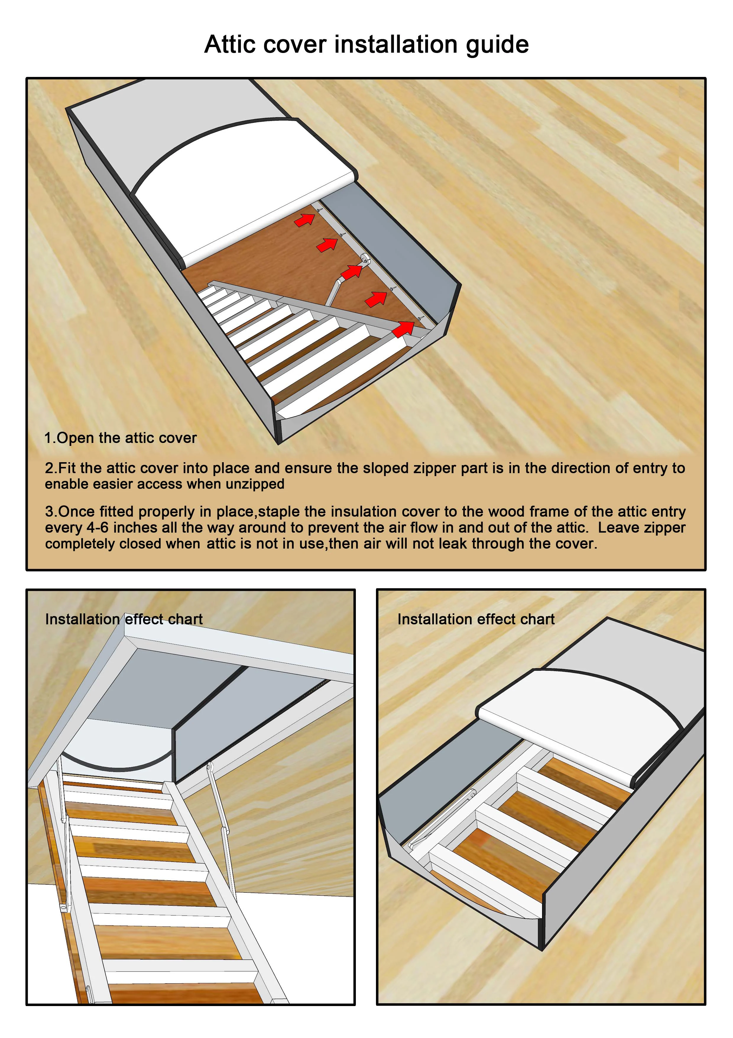 Attic Access Door Pull Down Stairs Stairway Cover Insulation Tent 25 ...
