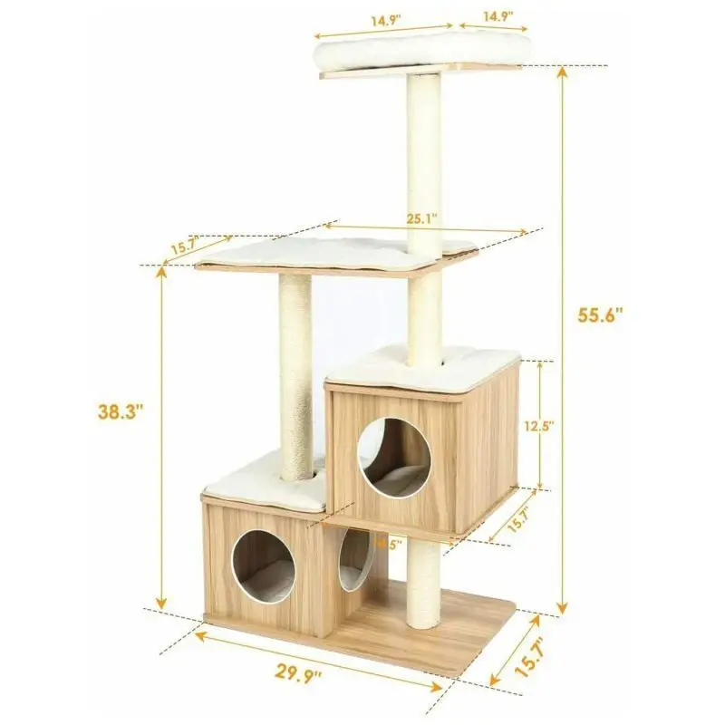 Luxury Real Branch Cat Tree Large Cat Tree Tower Cat's Shelf for ...
