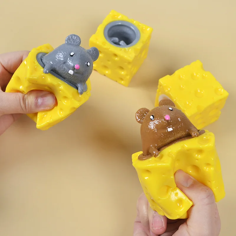 Squeeze Toy Cheese Mouse Funny Fidget Toys Relief Stress Anxiety ...