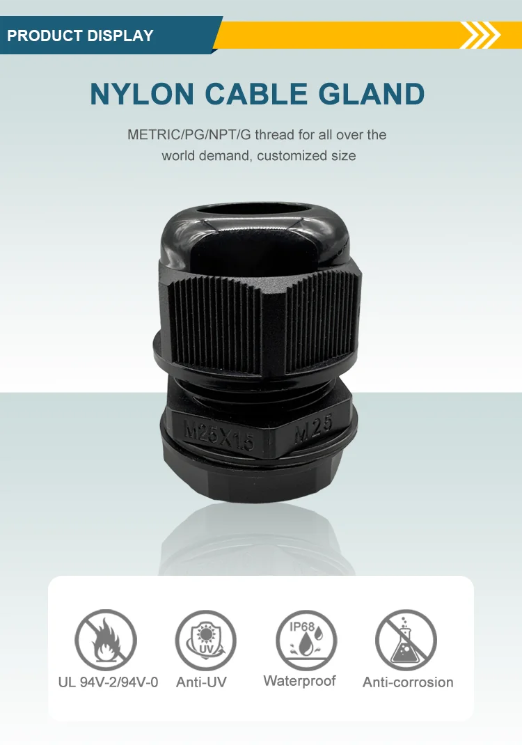M20 M25 EPDM NBR Rubber Plastic Gland Waterproof IP68 Nylon Insert ...