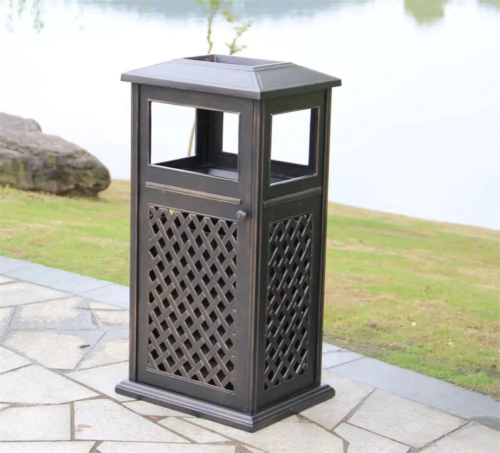 Alibaba.com: Cast aluminum trash bin for patio, public places: durable ...