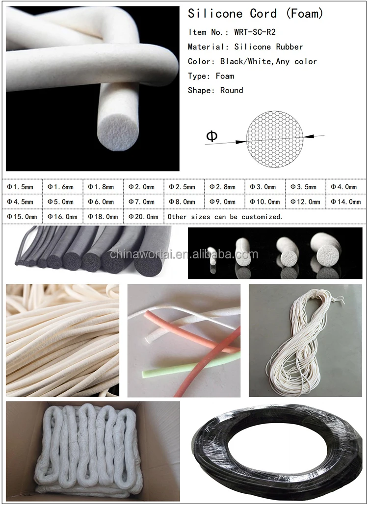 Clear Round Silicone Cord - Flexible Conductive Rubber Rope