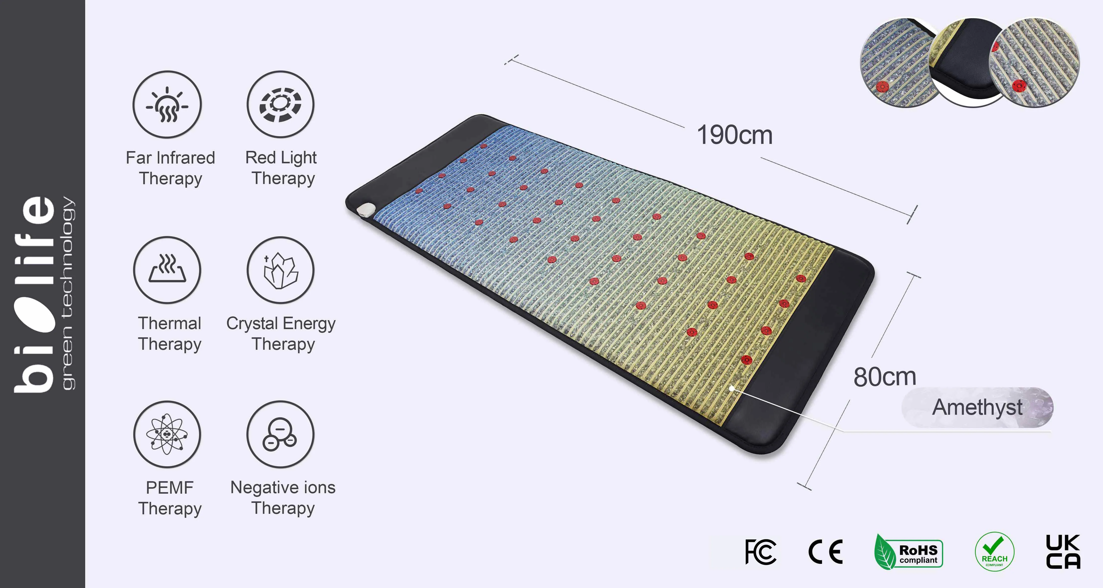 Thermal Mat Far Infrared Bio Matte Pemf Amethyst Crystals Far Infrared ...