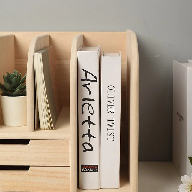 Bamboo&wood Desk Organizer File Storage Multilayer Drawer Stationery ...