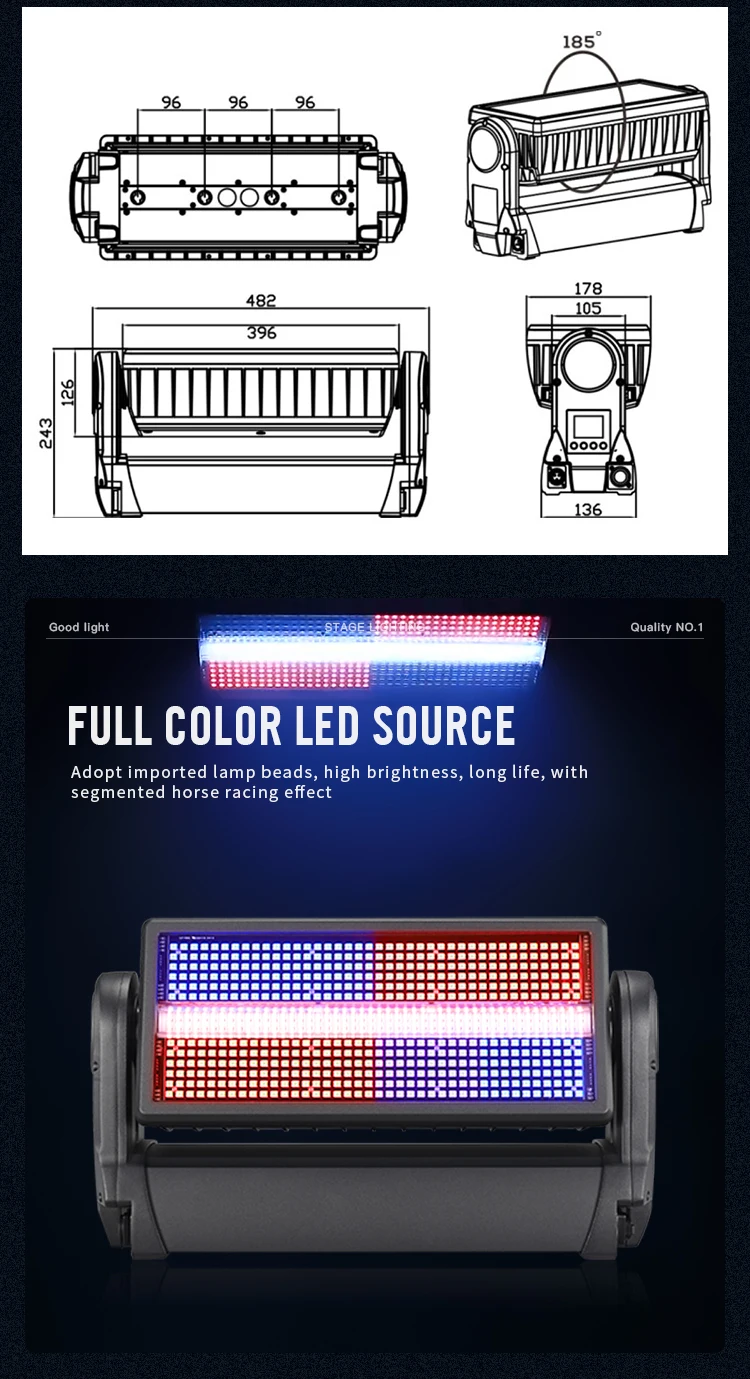 1000W Super LED Matrix Strobe Light IP65 Waterproof Outdoor RGB 3in1 ...