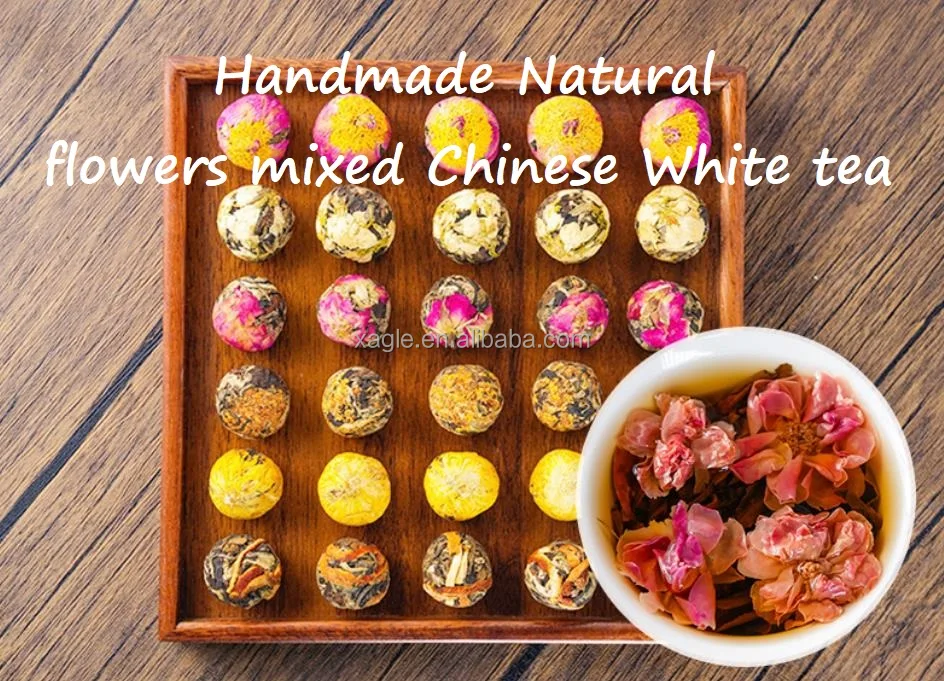 Handmade Chinese Ball Shape Blooming White Tea - 6 Flavors