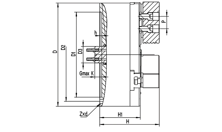 Drake Pneumatic Chuck 2 Jaw Lathe Solid Pneumatic Chuck High-Quality ...