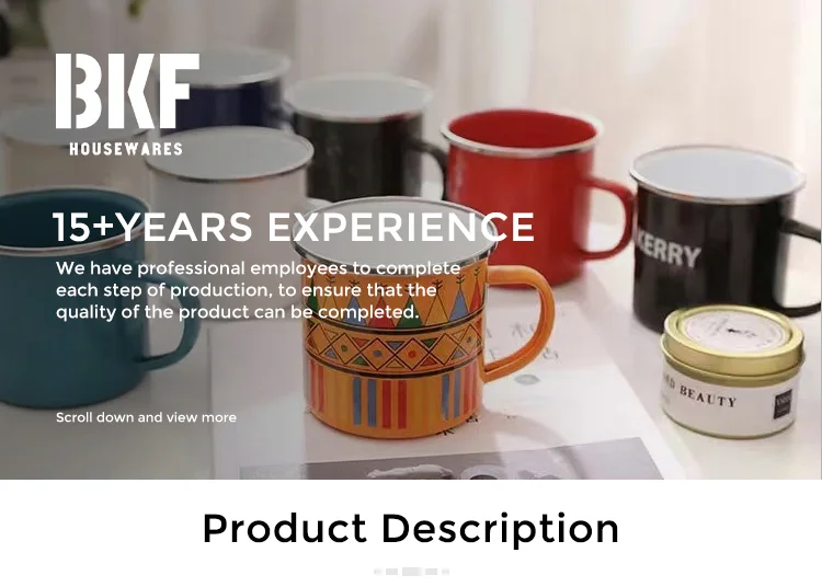 Mini Enamel Cup 12oz 16 Oz White Enamel Camping Mug Retro Mug Drinking ...