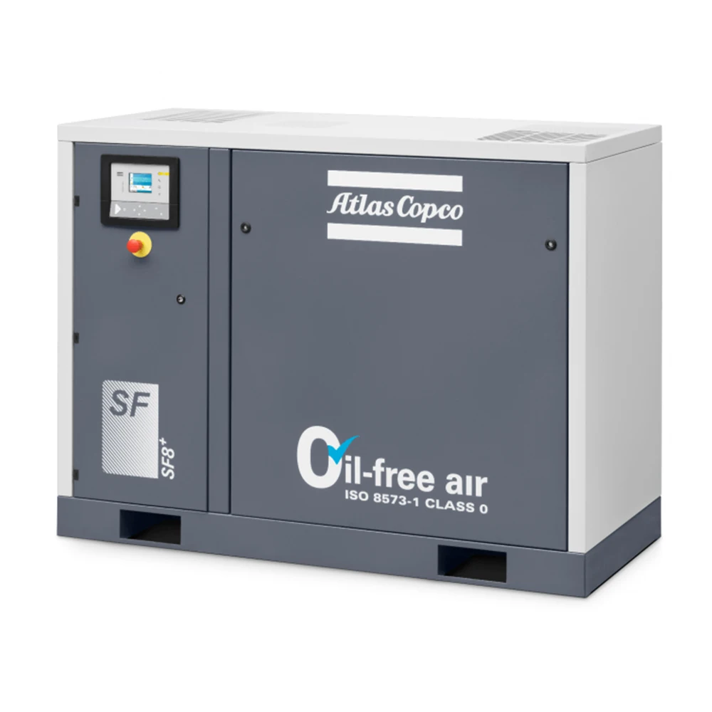 China Supplier Atlas Copco Air Compressor Sf4 Sf8 2.2kw 3.7kw Oil-free Scroll Oil Free Screw Air ...