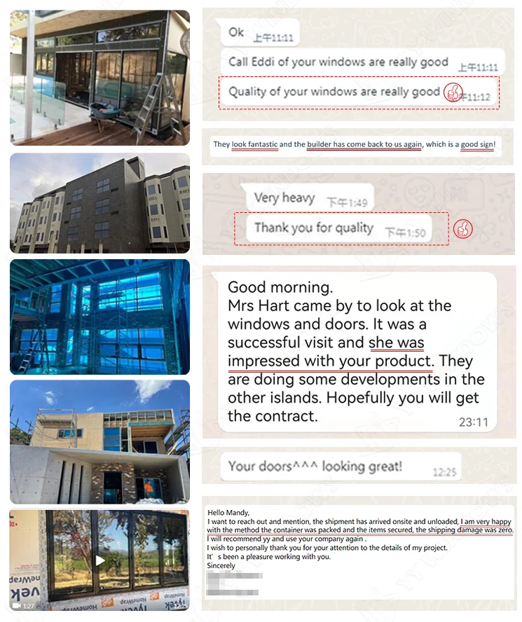 Miami-dade Approved NFRC Tempered Glass Aluminium Doors