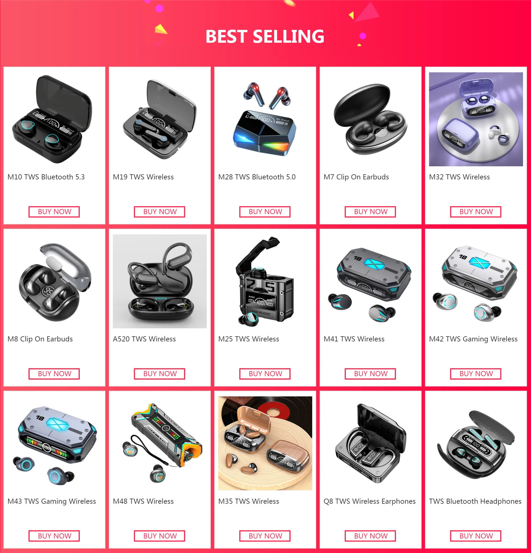 Wireless Sport Earbuds with Noise Cancelling & Charging Case