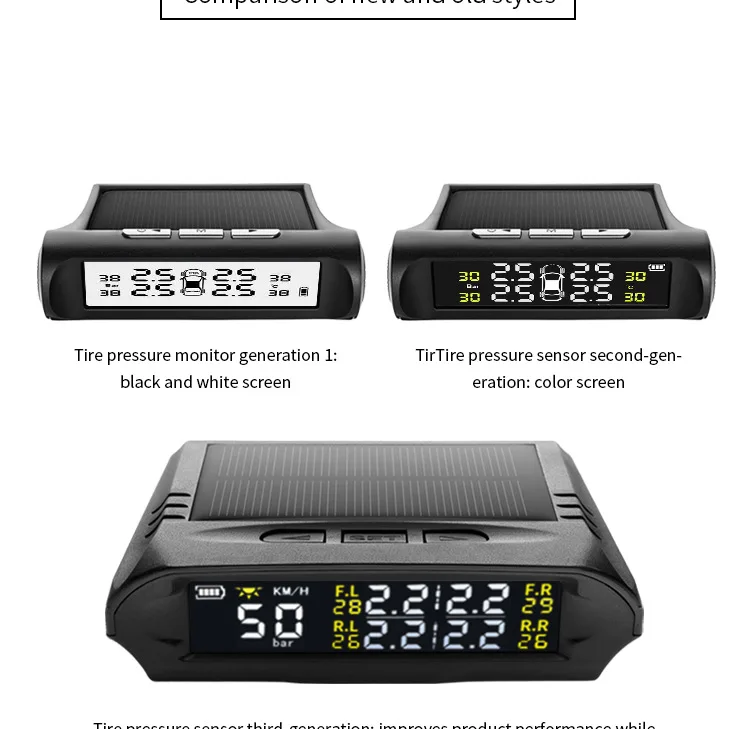 Universal 433mhz Digital Tpms Monitor Psi Tire Pressure System With Lcd ...