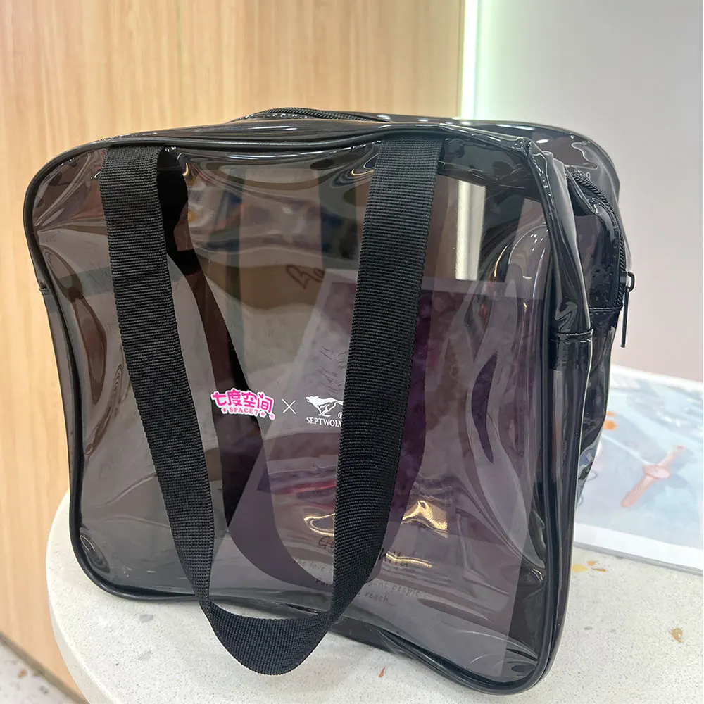 Custom Large Transparent Black PVC Foldable Durable Portable Eco ...