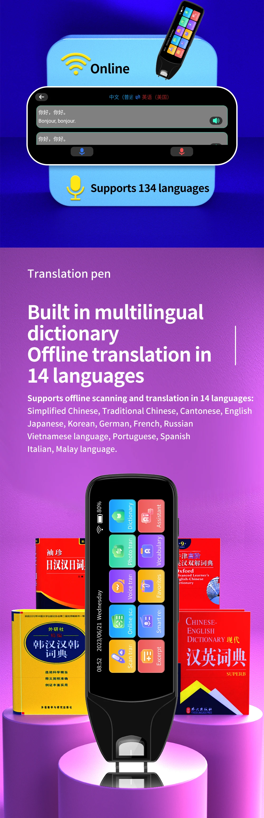 Scanning Translation Talking Pen For Kids Toy Voice Translation Pen ...